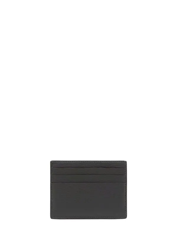 FERRARI Garnet Leather Card Holder With Prancing Horse By