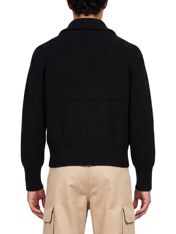 ENTIRE STUDIOS Ribbed-knit Raglan-sleeve Cardigan