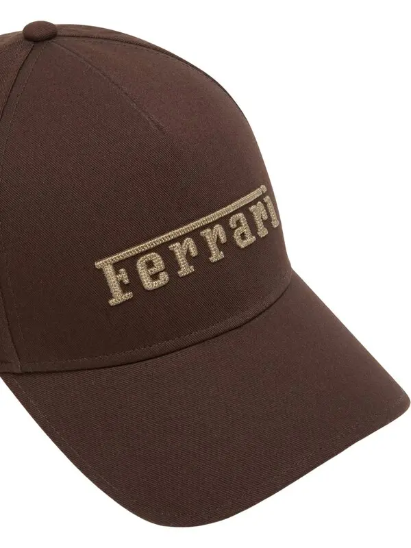 FERRARI Cotton Twill Baseball Cap With Embroidered Logo By