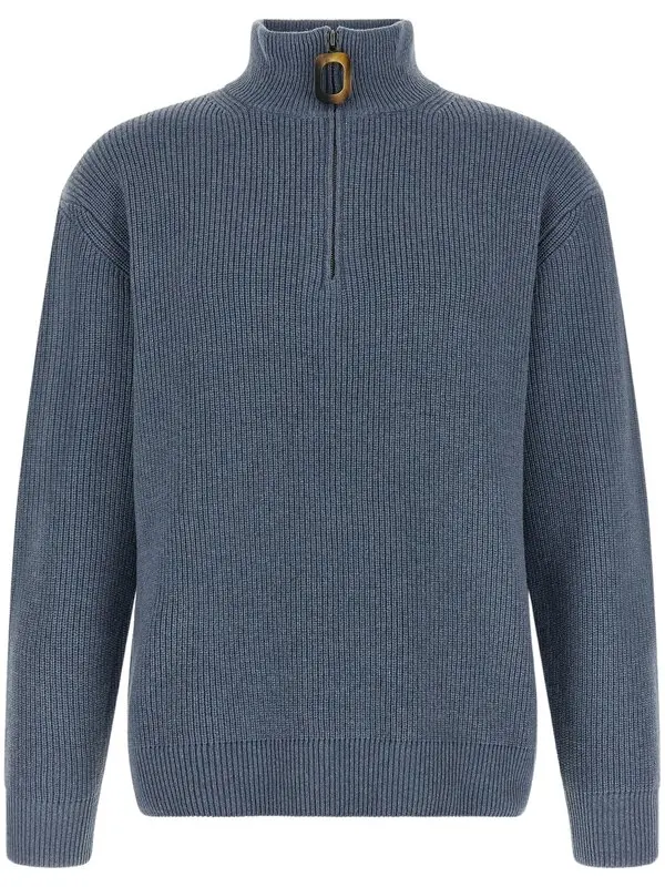 JW Anderson Ribbed Half-zip Knitted Sweater