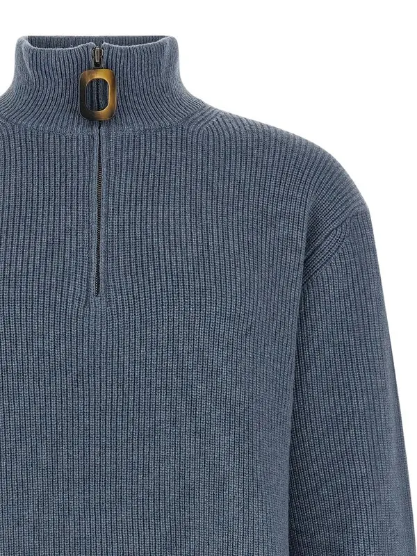 JW Anderson Ribbed Half-zip Knitted Sweater