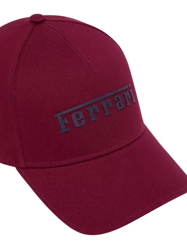 FERRARI Cotton Twill Baseball Cap With Rubberised Logo