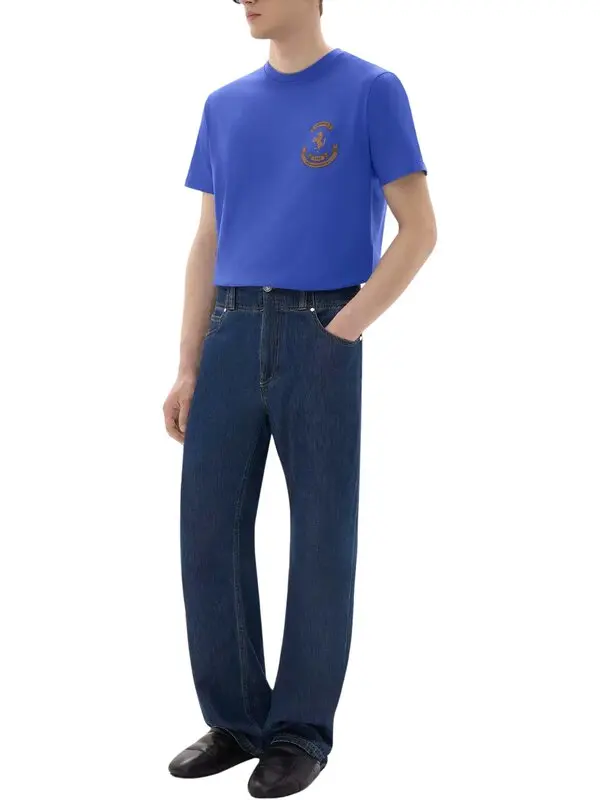 FERRARI Cotton T-shirt With Embroidered Logo