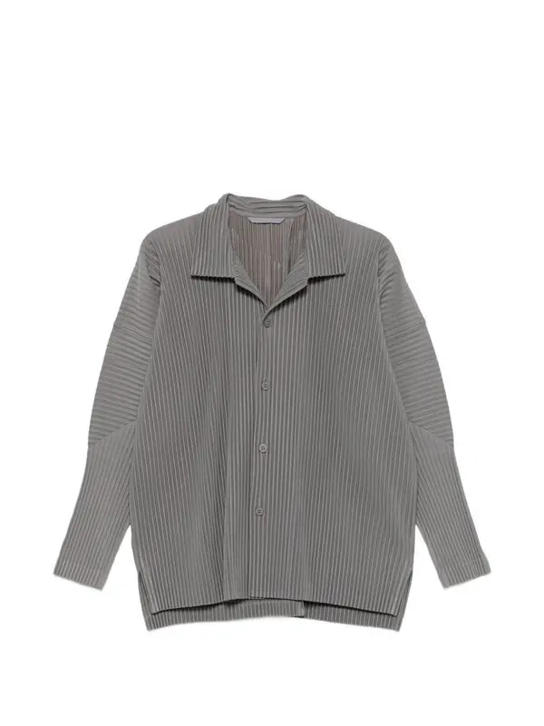 Issey Miyake Pleated Polo Shirt - Grey