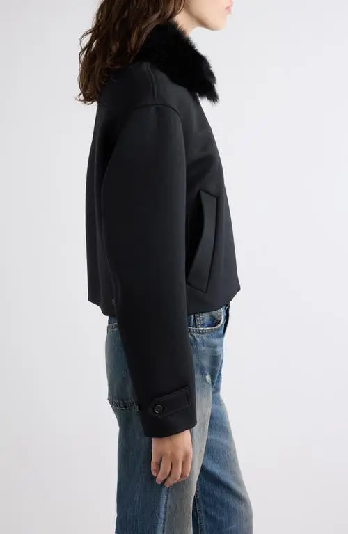 Acne Studios Odayla Wool Jacket With Genuine Shearling Collar