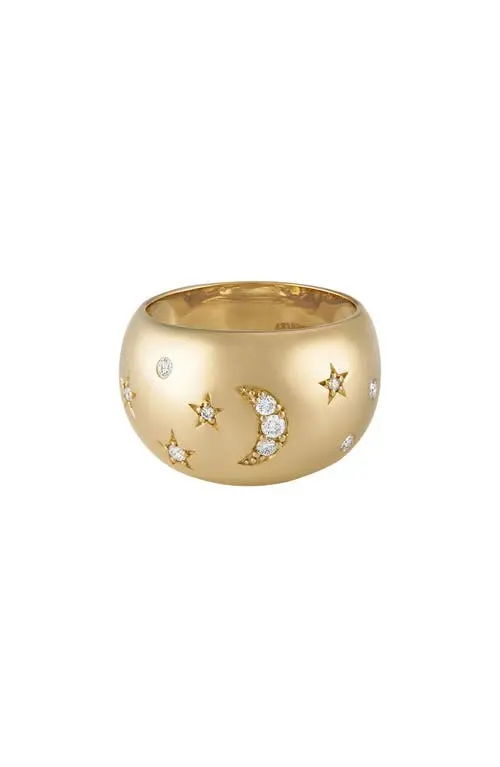 EDEN PRESLEY Celeste 14k Gold Dome Ring - Diamond