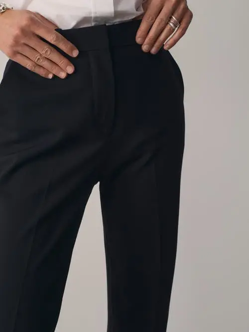 The Fold Clever Wool Blend Livara Trousers - Navy