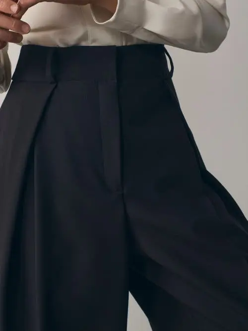 The Fold Clever Wool Blend Cortona Pleat Trousers