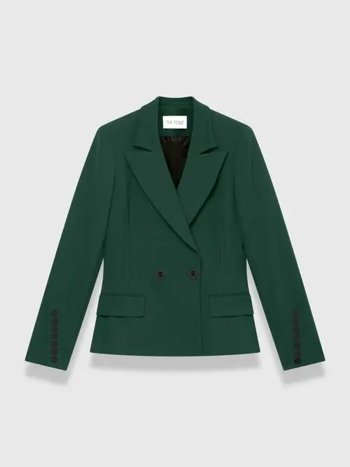 The Fold Clever Wool Blend Romano Jacket - Green