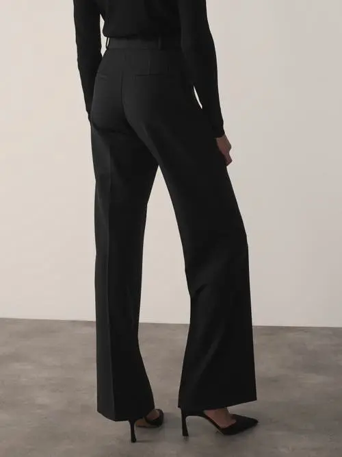 The Fold Clever Wool Blend Alzira Trousers - Black