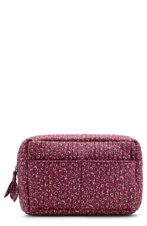 Mango Printed Quilted Toiletry Bag - Pink