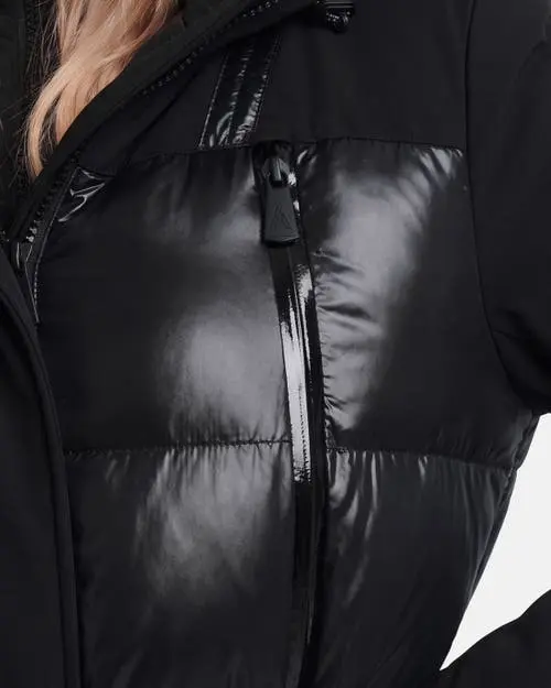 ALPENHAUS Valezia Belted Maxi Length Puffer Coat - Black