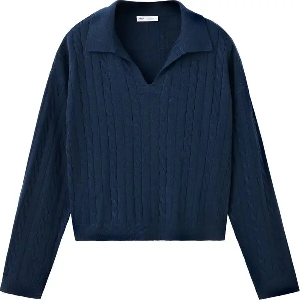 Mango Braided Polo Neck Sweater