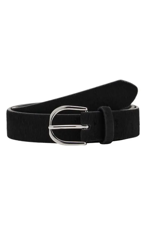 Mango Genuine Calf Hair Leather Belt