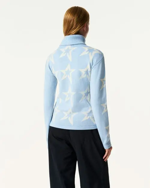 Perfect Moment Star Dust Merino Wool Sweater - Cloud Blue