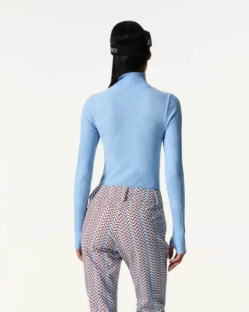 Perfect Moment Wool Blend Base Layer Bodysuit - Cloud Blue