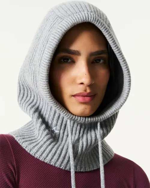 Perfect Moment Wool & Cashmere Cable-knit Hood - Grey