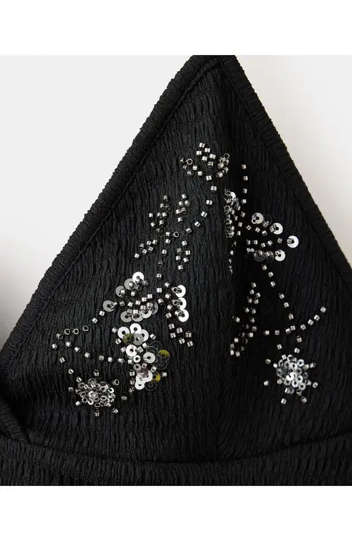 Mango Embroidered Halter Top