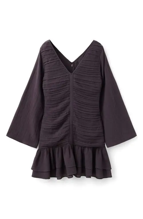 Mango Draped Cotton Minidress