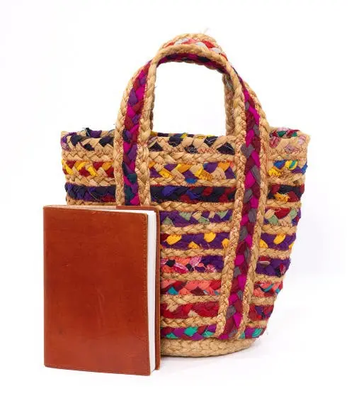 MATR BOOMIE Mini Chindi Tote With Adjustable Strap Upcycled Fabric