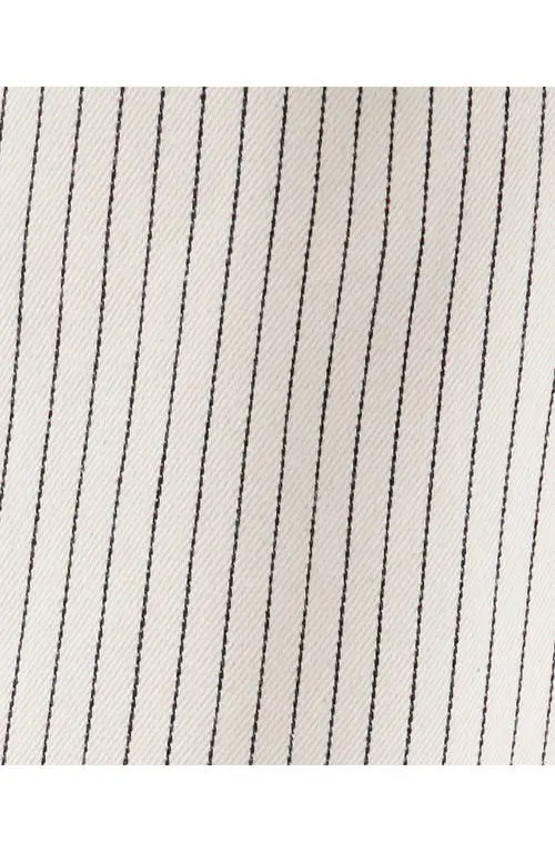 Mango Striped High Waist Wide Leg Jeans