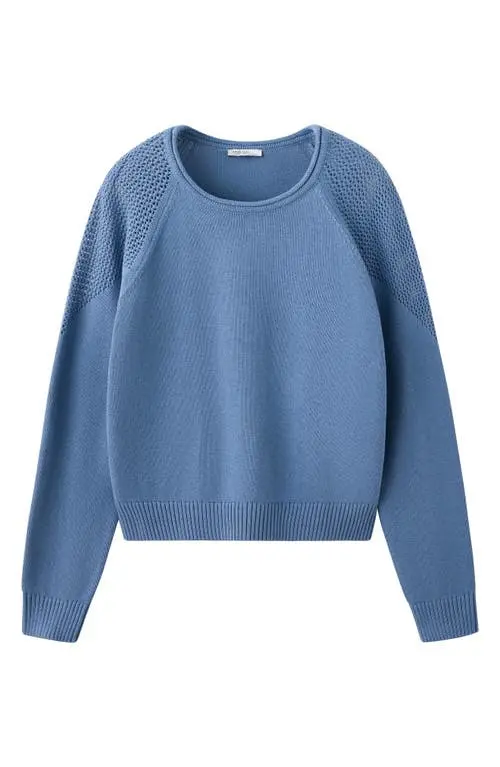 Mango Crochet Detail Cotton Sweater