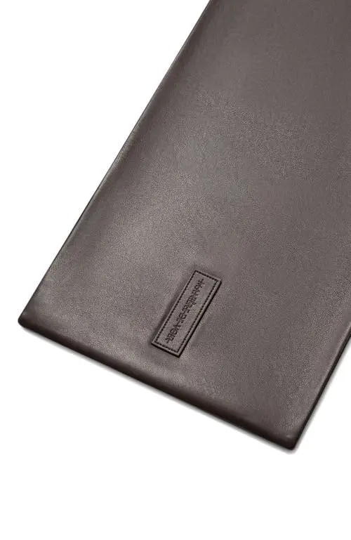 Manière De Voir Melia Reversible Leather & Suede Scarf - Brown