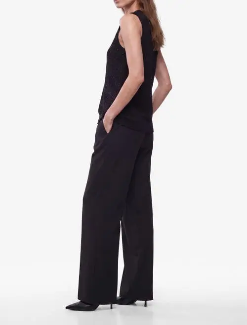 Koton Crew Neck Sleeveless Sequin Yarn Knit Top