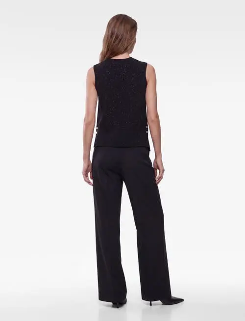 Koton Crew Neck Sleeveless Sequin Yarn Knit Top