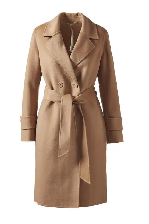 Kinross Cashmere Notch Collar Belted Coat