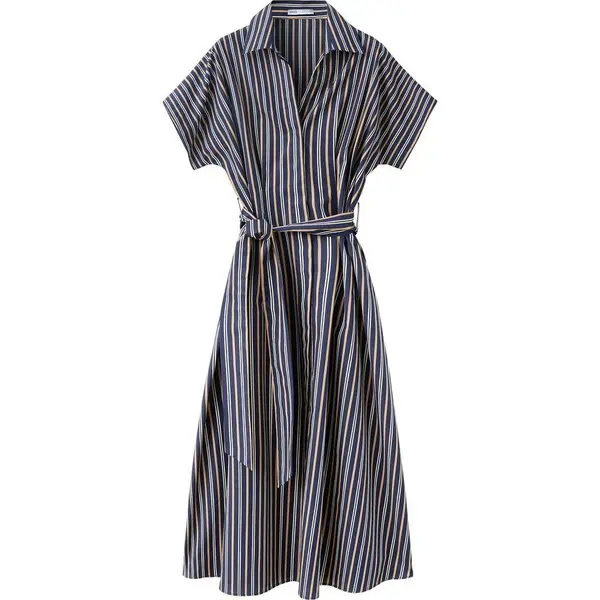 Mango Striped A-line Shirtdress