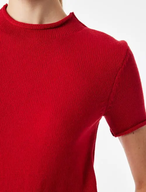 Koton Regular Fit Stand Collar Short Sleeve Knit Top