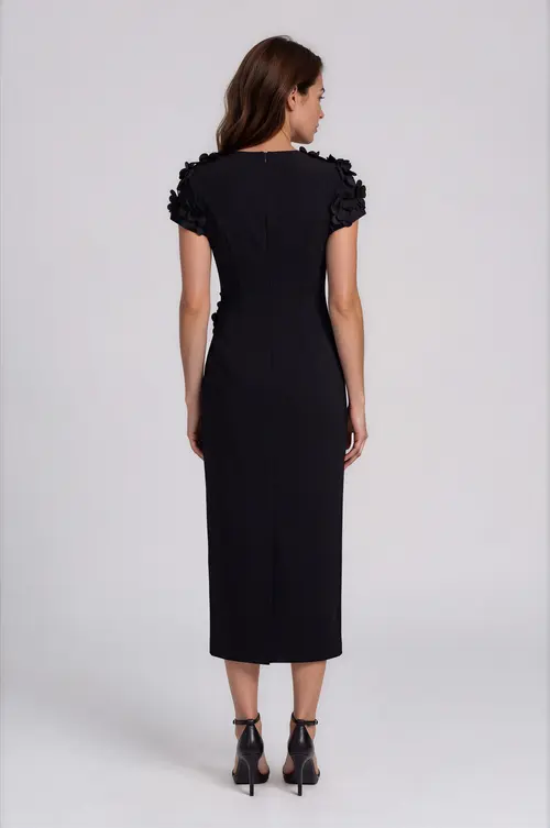 Rene Ruiz Collection High Neck Crepe Cocktail Dress