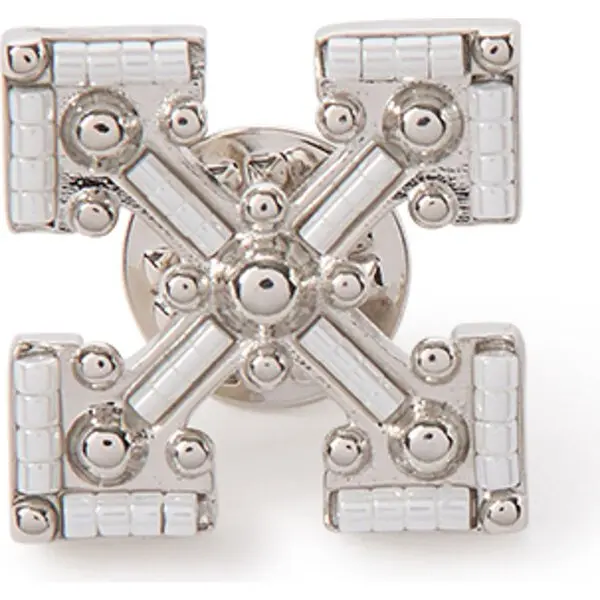 Off-White Arrow Brooch With Studs - Multicolor