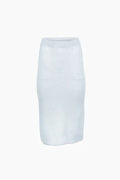 Kinross Cashmere Doubleknit Skirt - Sky
