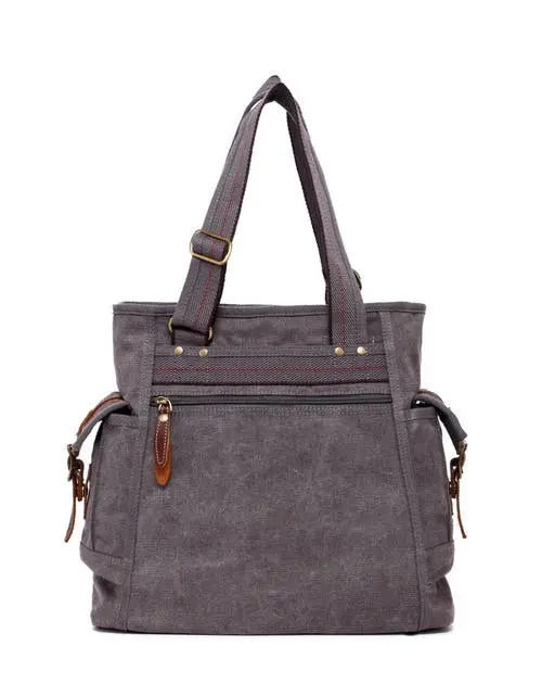 TSD BRAND Turtle Ridge Canvas Organizer Tote - Grey