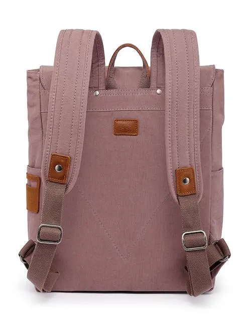 TSD BRAND Sunny Trail Canvas Laptop Backpack - Brown