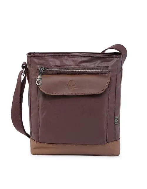 TSD BRAND City Light Coated Canvas Flap Crossbody Bag - Brown