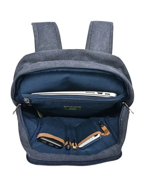TSD BRAND Trail And Tree Canvas Double Backpack Set - Navy