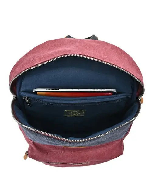 TSD BRAND Trail And Tree Canvas Double Backpack Set - Navy