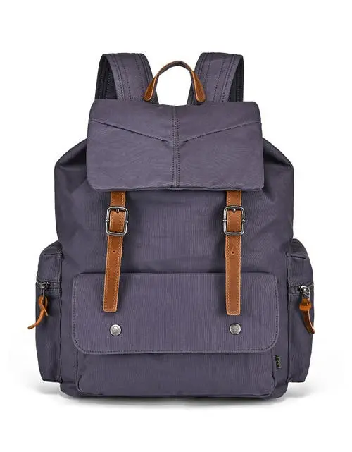 TSD BRAND Coast Ranch Canvas Laptop Backpack - Grey