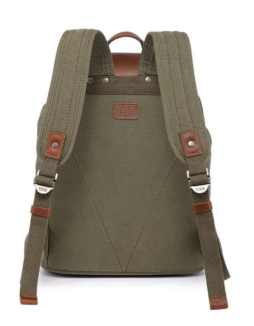 TSD BRAND Bigleaf Canvas Drawstring Backpack - Olive