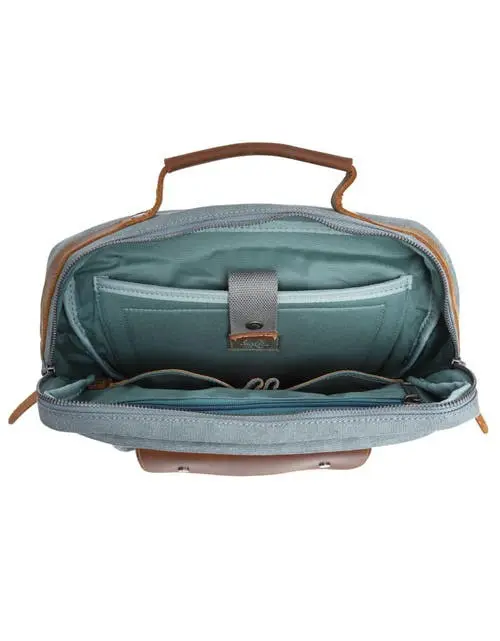 TSD BRAND Valley Hill Canvas Laptop Backpack - Teal