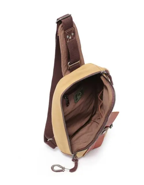 TSD BRAND Hidden Woods Canvas Sling Bag