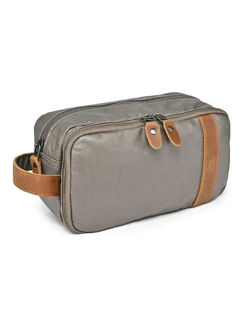TSD BRAND City Light Canvas Travel Toiletry Bag - Grey
