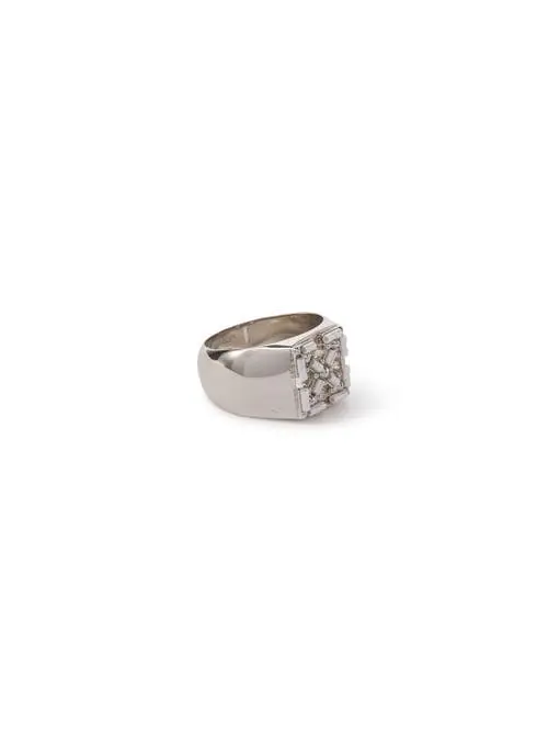 Off-White Arrow Ring With Studs