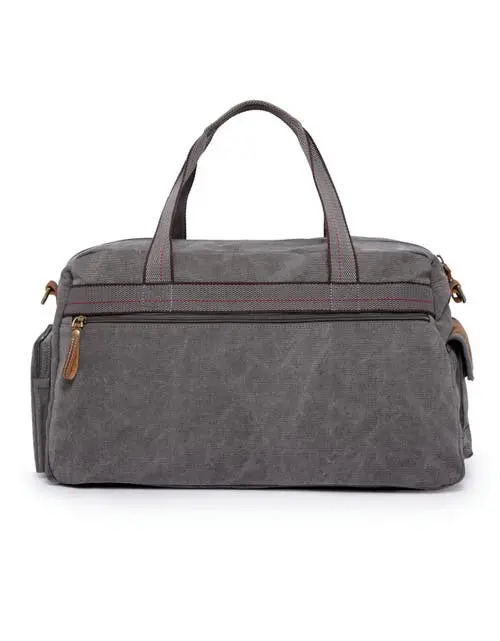 TSD BRAND Turtle Ridge Waxed Canvas Duffel Bag - Grey