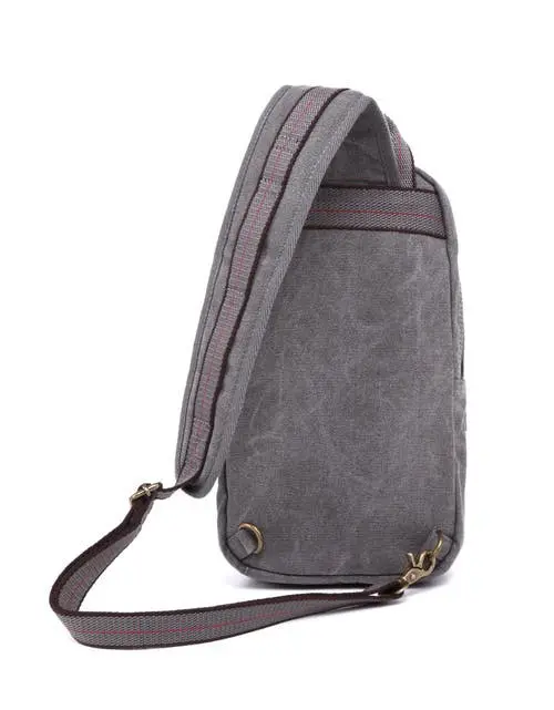 TSD BRAND Turtle Ridge Canvas Tablet Sling Bag - Grey