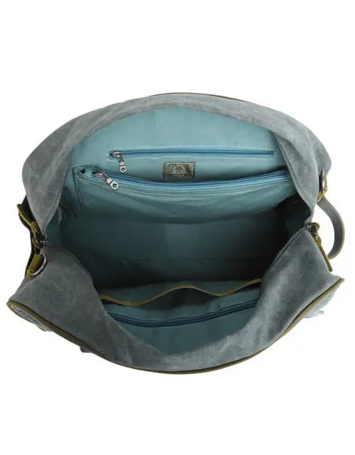 TSD BRAND Stone Creek Waxed Canvas Travel Bag - Teal
