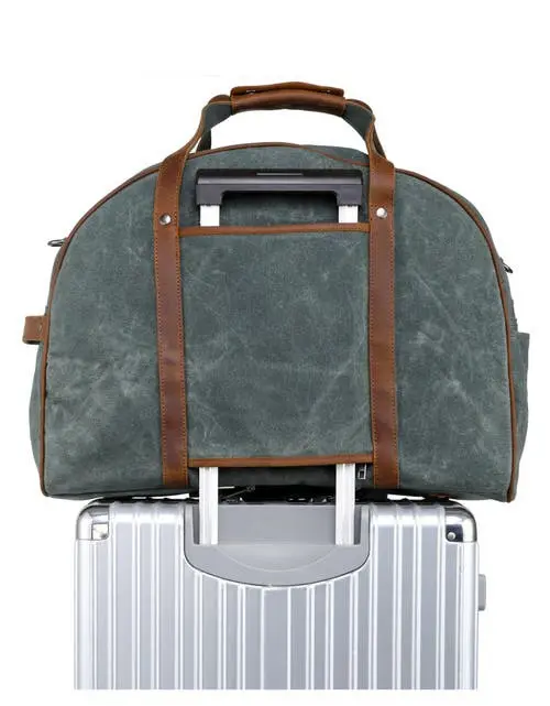 TSD BRAND Stone Creek Waxed Canvas Travel Bag - Teal